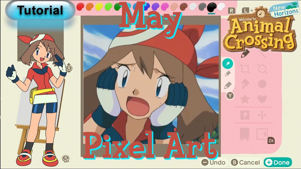 May Pixel Art Tutorial | Animal Crossing New Horizons X Pokemon - YouTube