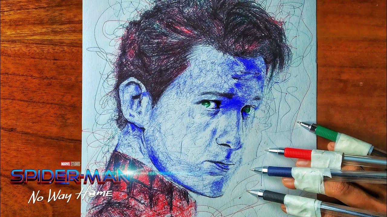 Spider-Man No Way Home drawing time lapse video - YouTube