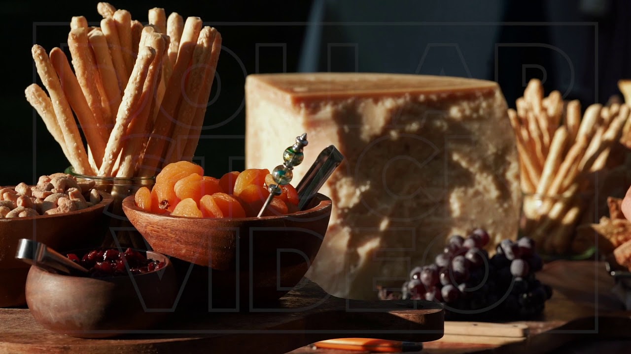 Beautiful Food Spread with Cheese, Fruits, and Nuts | Stock Video of ...