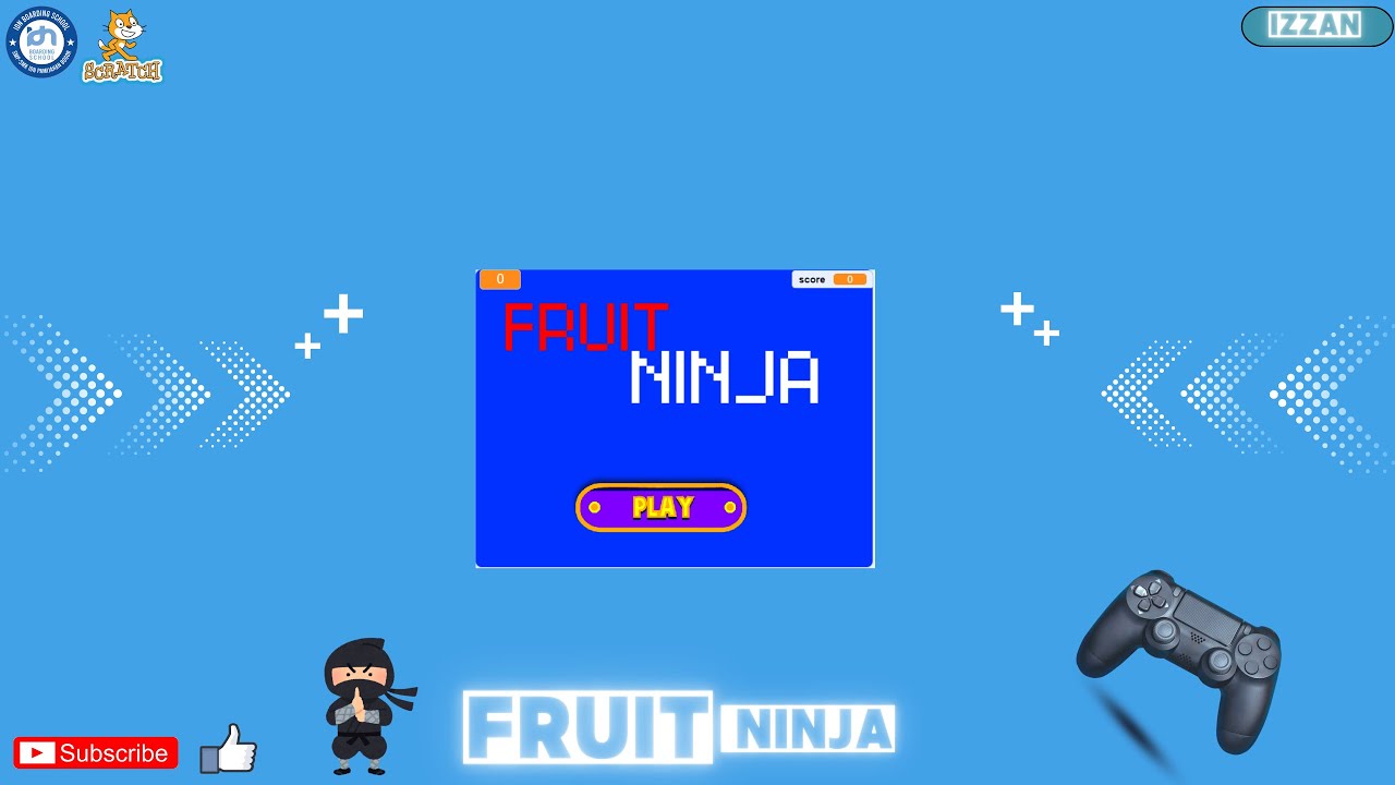 Hafizh izzan ardi putra tutorial game fruit ninja scratch 3.0 VII - YouTube