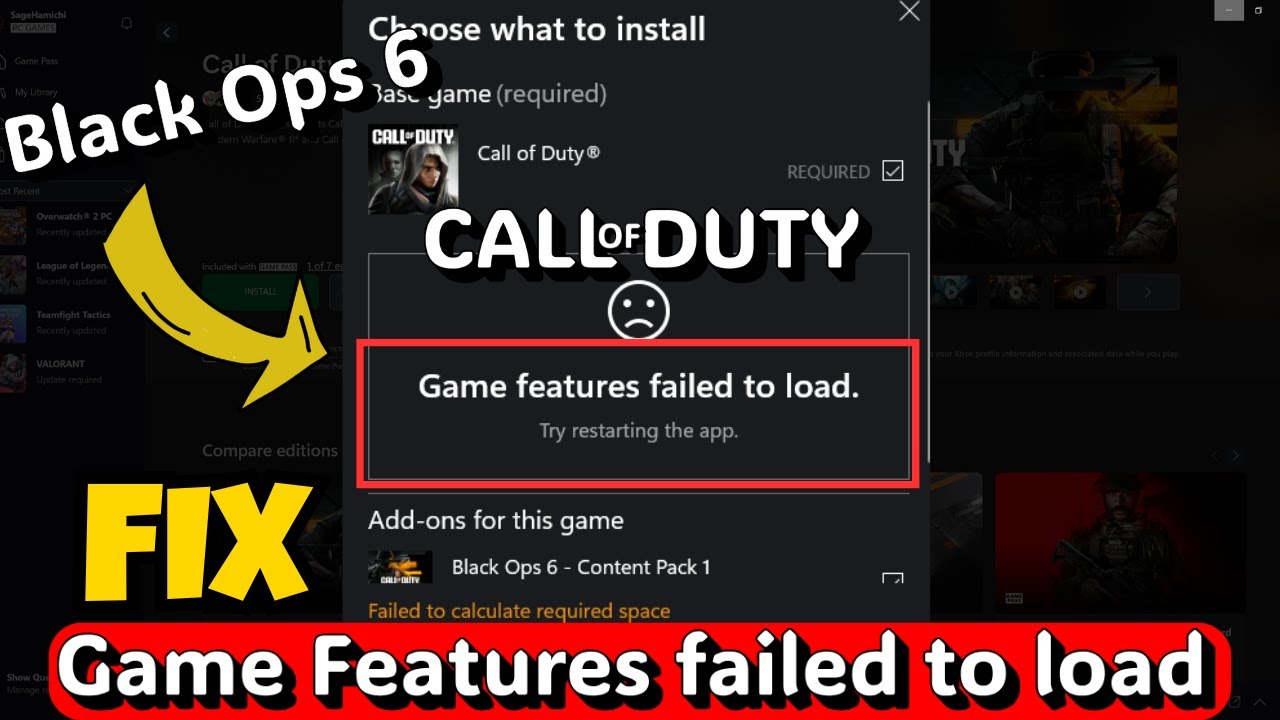 COD BO6 game feature failed to load Fix on Xbox app - YouTube