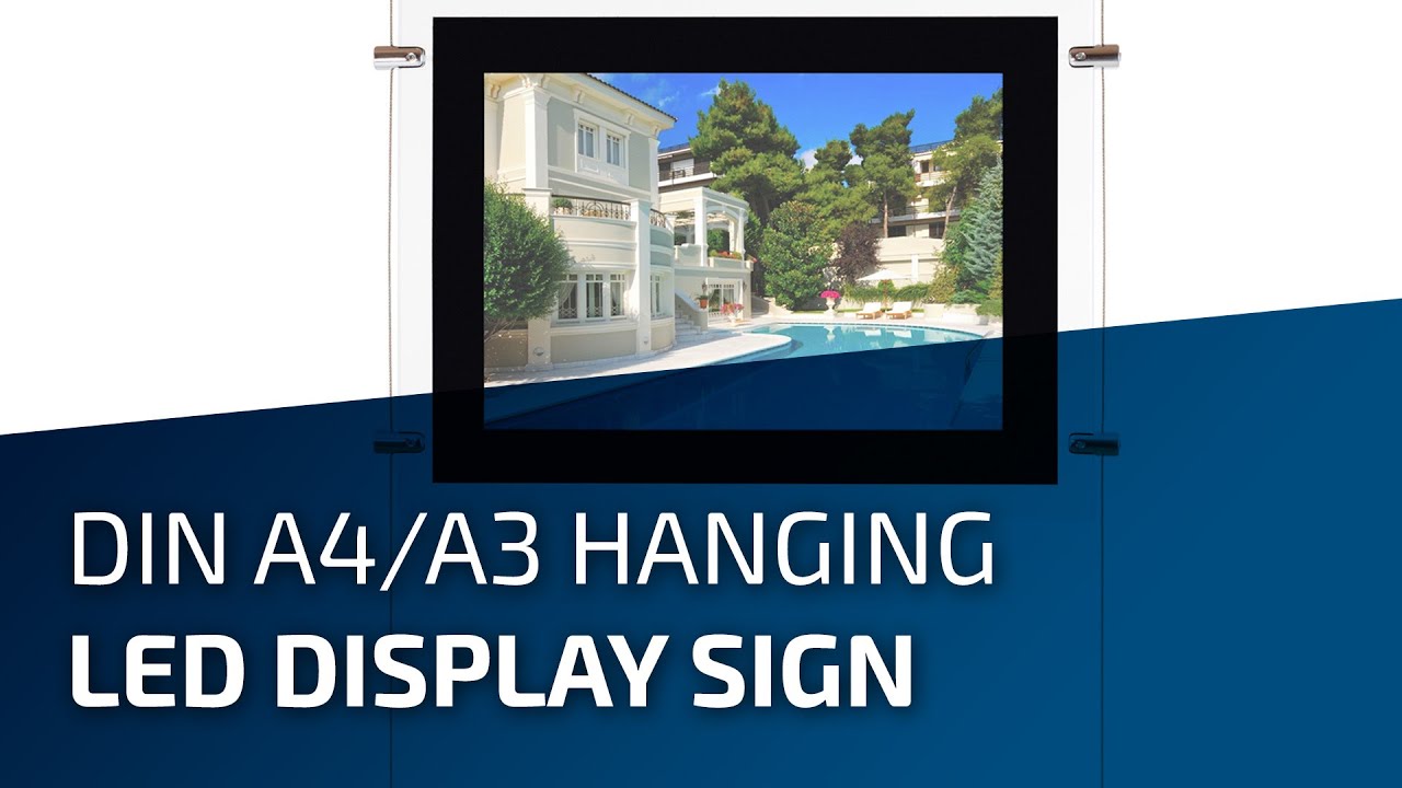 DIN A4 / A3 Hanging Led Display Sign - YouTube