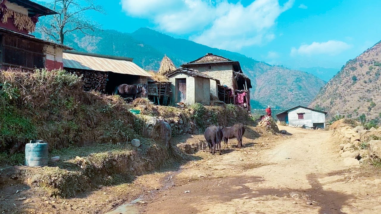 Traditional Countryside Mountain Village Life in Nepal | Rural Nepal ...