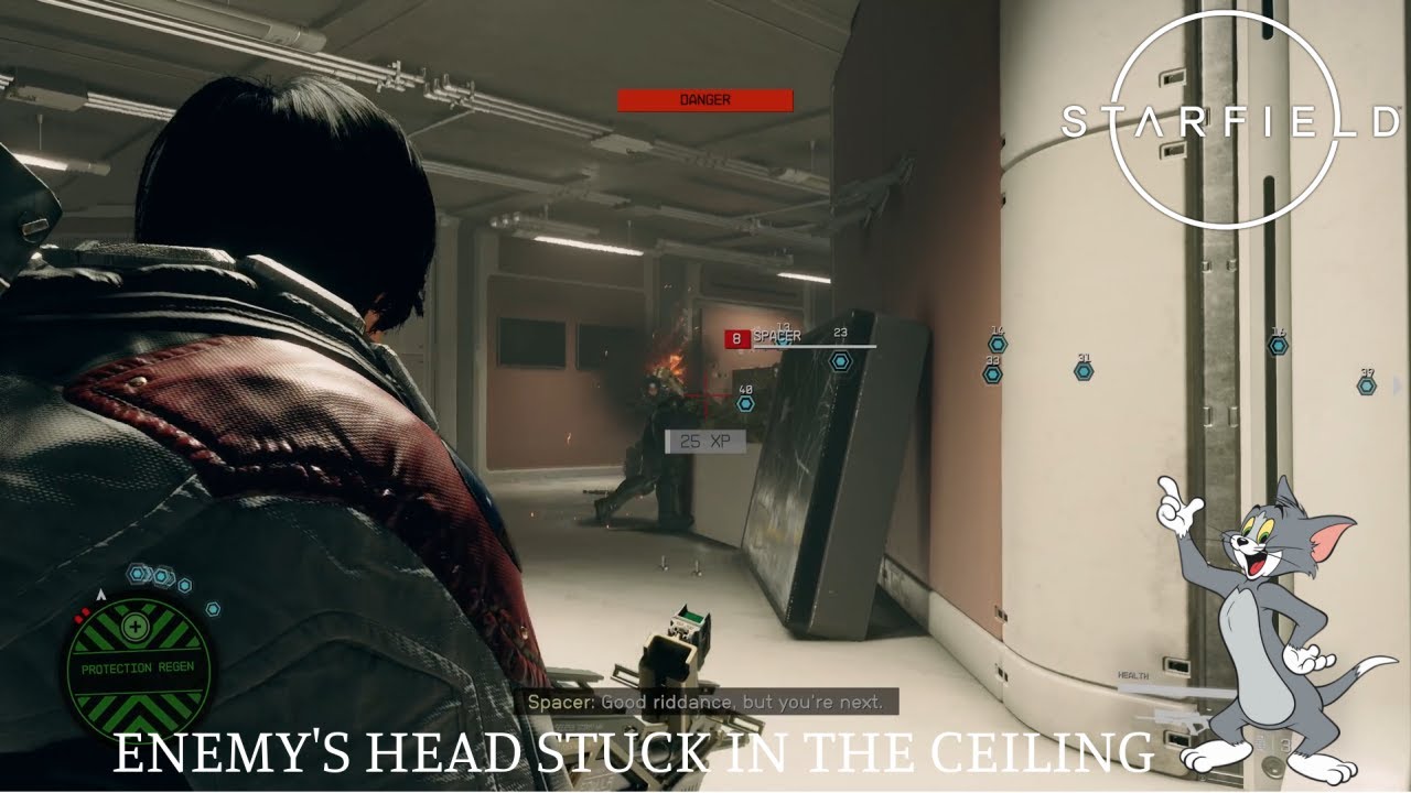 Starfield : Enemy's head stuck in the ceiling (with Tom scream) - YouTube