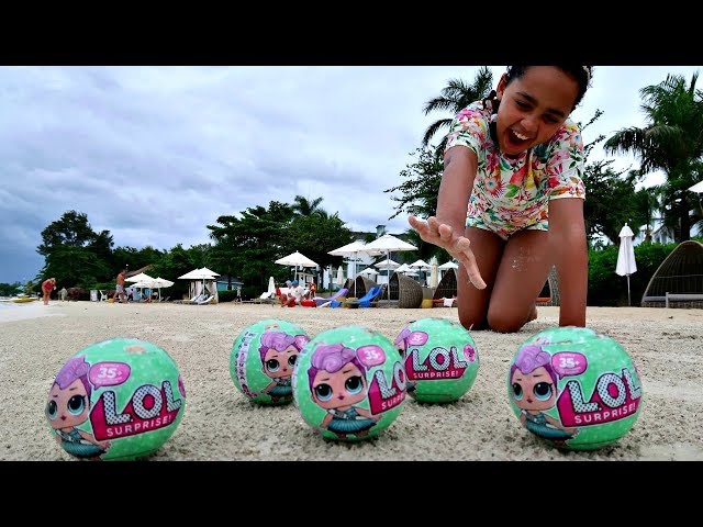 Giant LOL Surprise Baby Dolls On The Beach - Kids Toys Opening | Toys ...