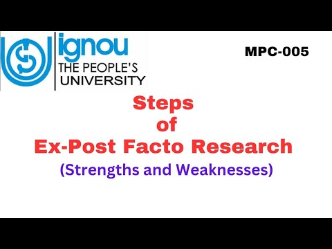 Steps of Ex-Post Facto Research ( Strengths and Weaknesses) MPC-005 ...