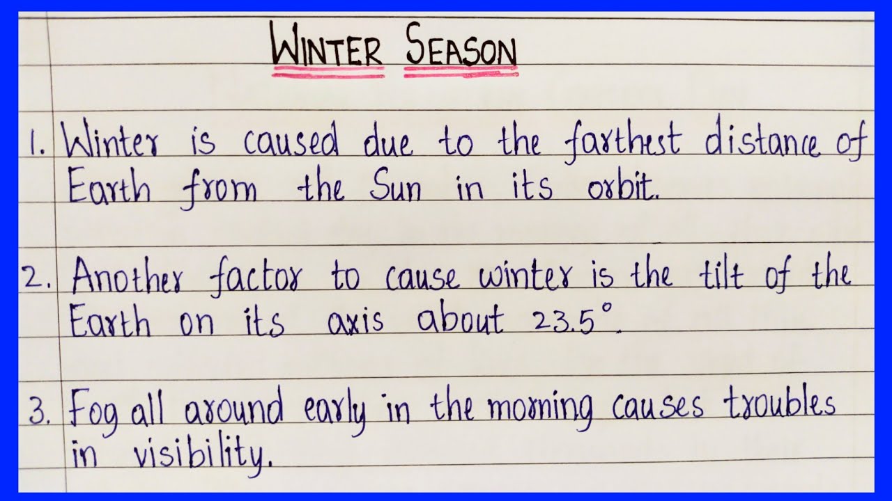 Essay on Winter Season || @Essential Essay Writing | Write an Essay ...