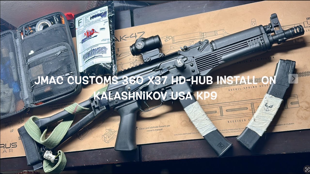 JMAC Customs 360 X37 HD-HUB Install on Kalashnikov USA KP9 - YouTube