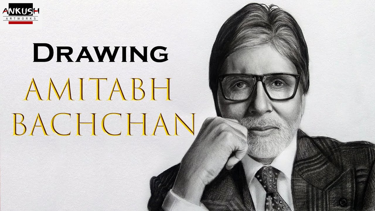 Drawing Amitabh Bachchan with his poems - YouTube