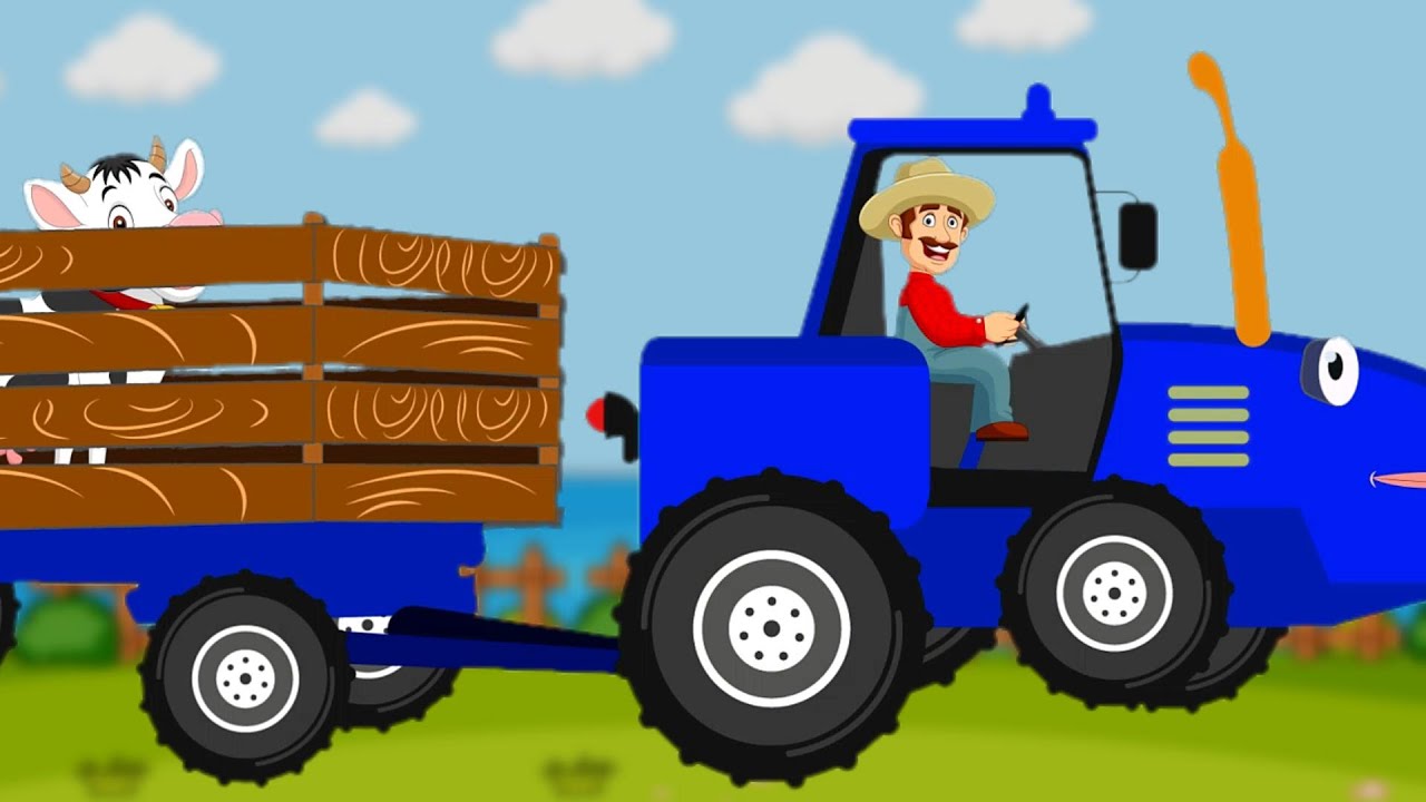 Canción del Tractor Azul | Tractores de colores | Canciones infantiles ...