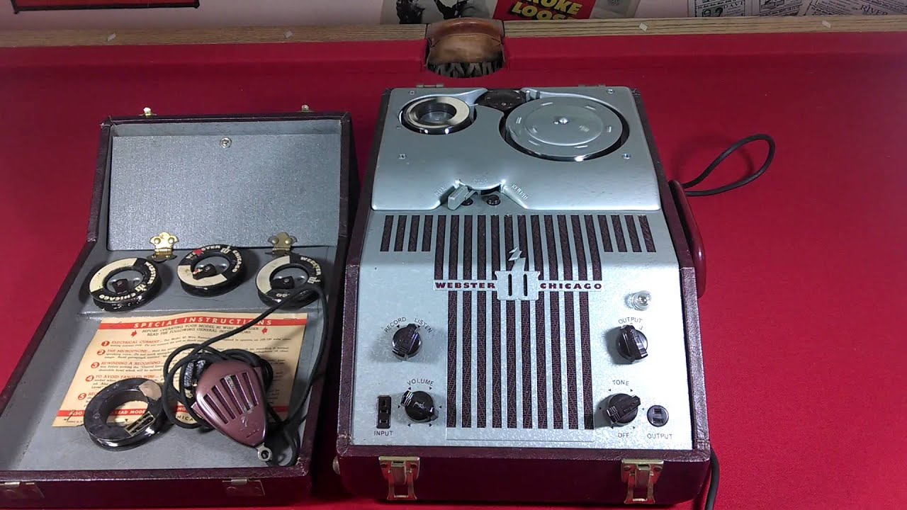 Vintage Webster Chicago Model 80-1 Wire Recorder Works! - YouTube