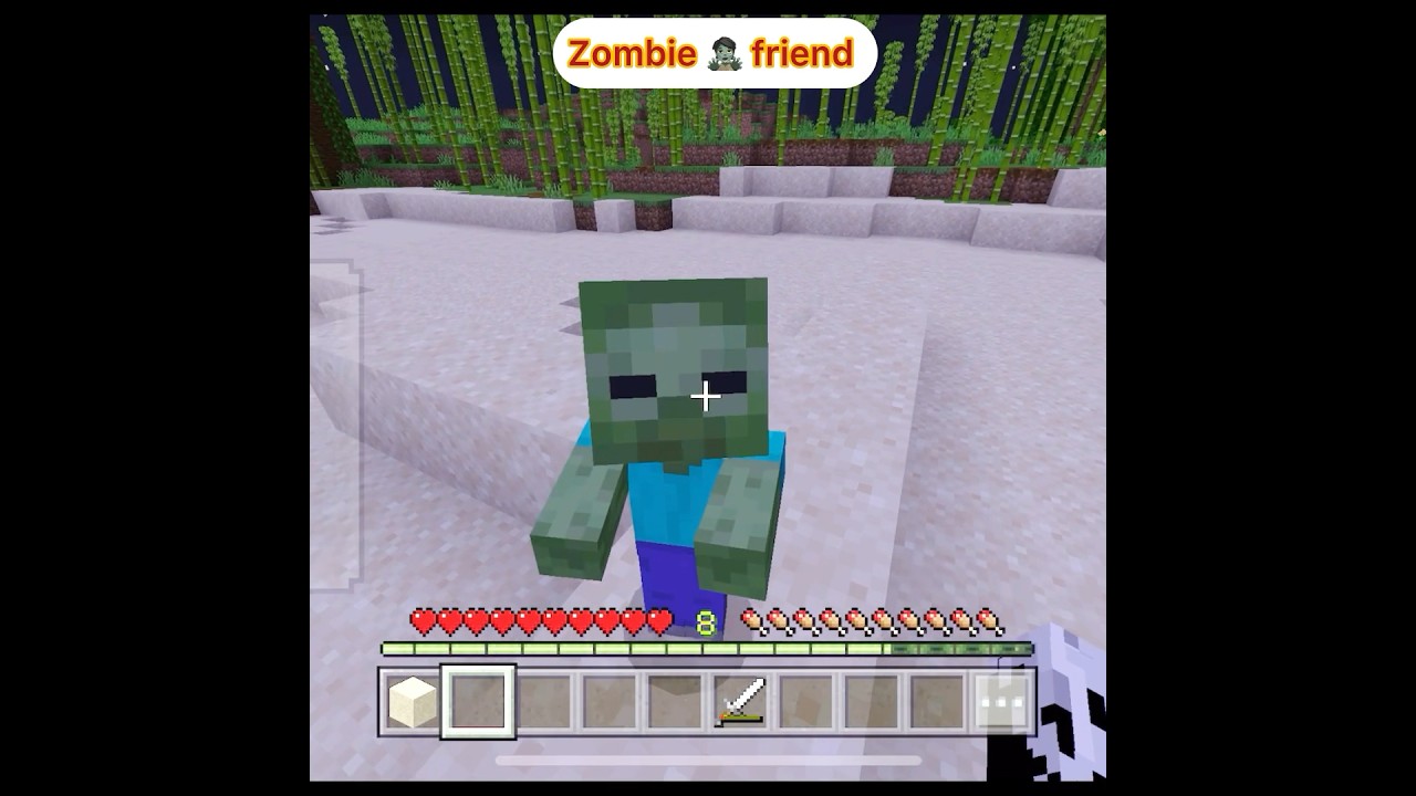 In minecraft I got zombie 🧟 friend #minecraft #minecraftshorts # ...
