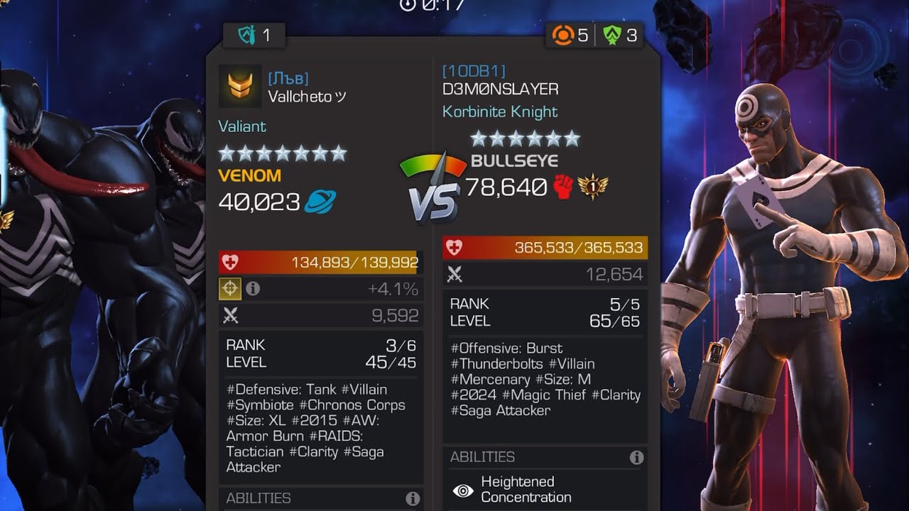 Mcoc WAR: Venom vs Bullseye (node 49) - YouTube