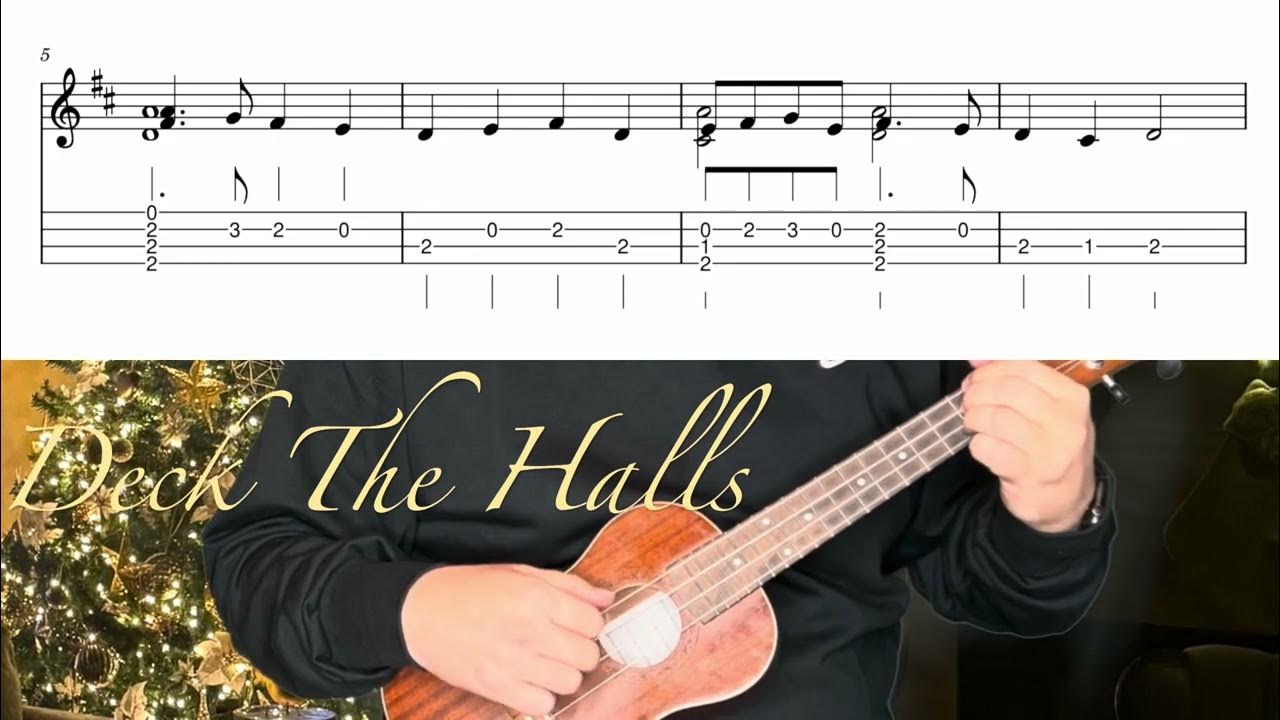 Christmas Ukulele Play Along | Deck The Halls | Fingerstyle Medium ...