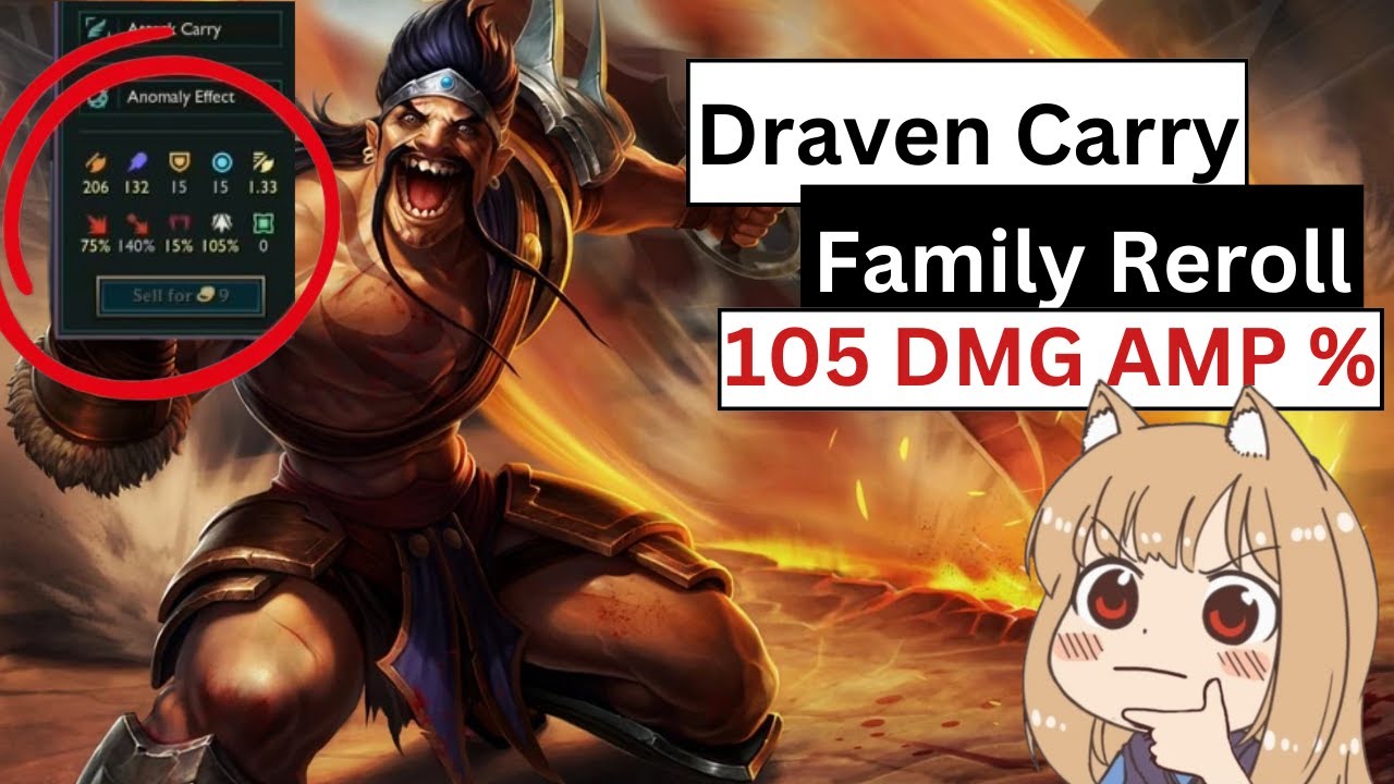 Draven Carry Family Reroll | 105% DMG AMP | TFT Set 13 - YouTube