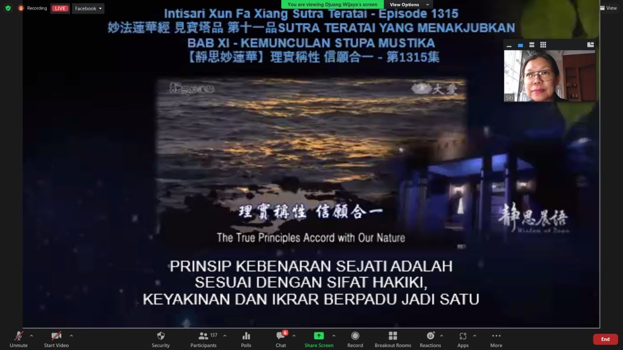 Sabtu 08 Juli 2023 - Sharing Xun Fa Xiang Indonesia - Sutra Teratai Ep 1315 - YouTube