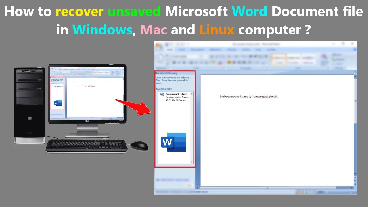 How to recover unsaved Microsoft Word Document file in Windows, Mac and ...