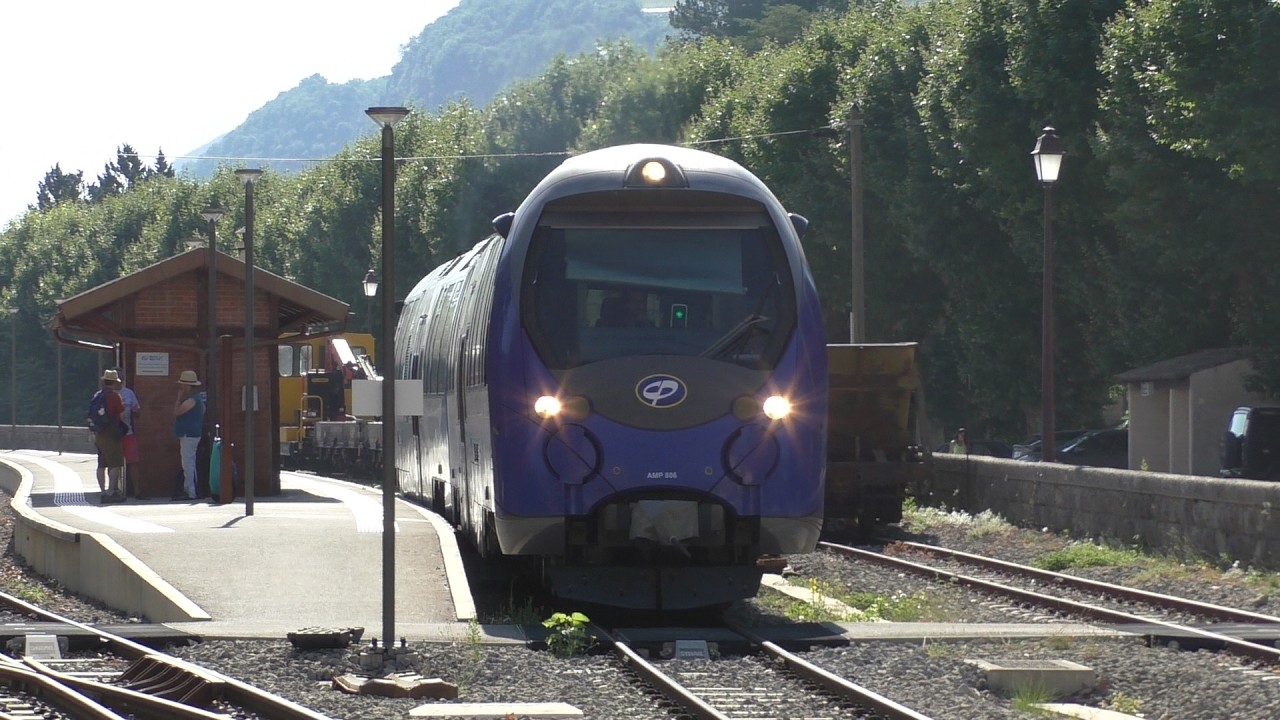 Meter Gauge Train in the Alps: Arriving and Departing at Entrevaux ...