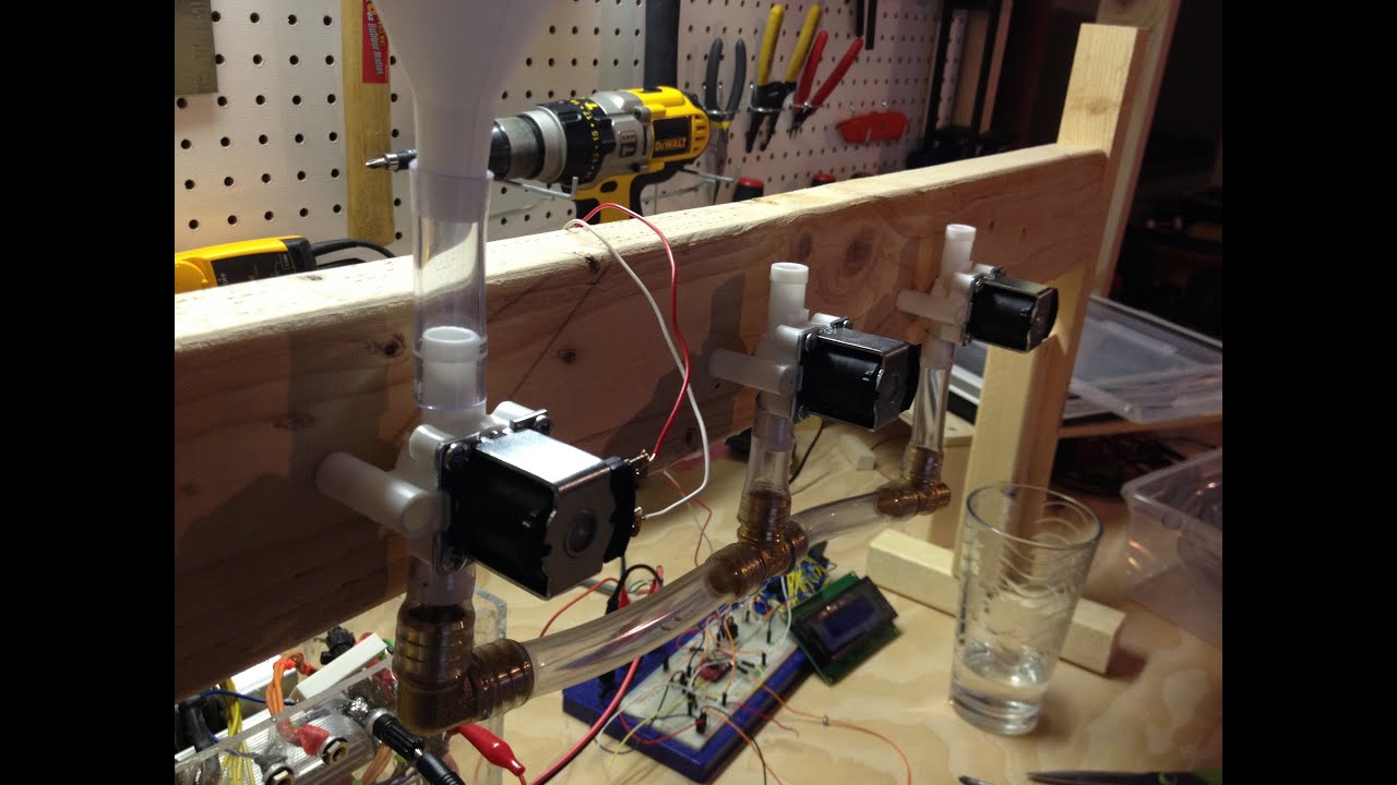 Electronically Controlled Liquid Pouring Contraption - YouTube