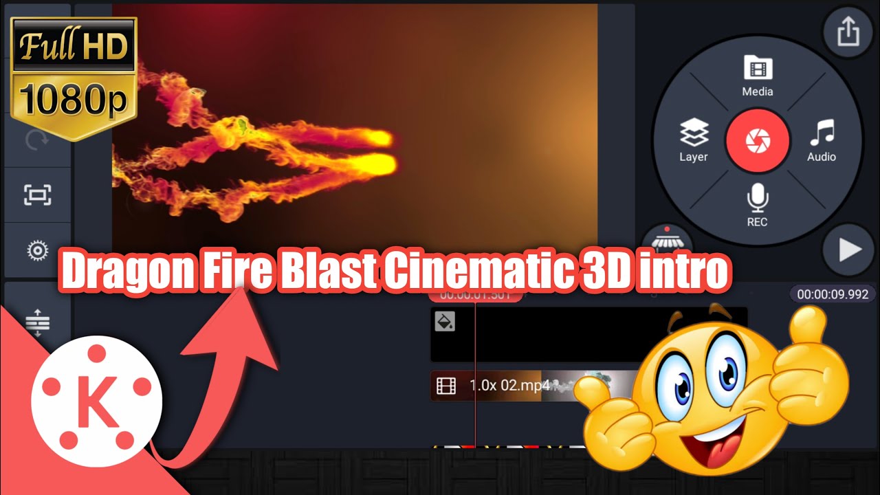 Red Dragon fire blasting 3D intro in kinemaster | how to make Red ...