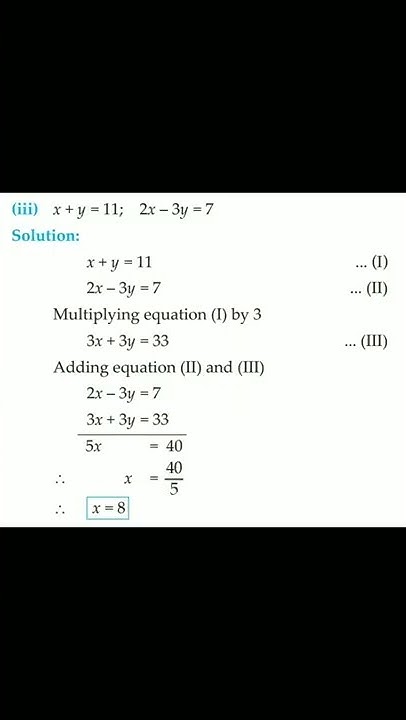 Class 9th Algebra 5th chapter linear equations in two variables | problem set | Part 1 | #shorts ...