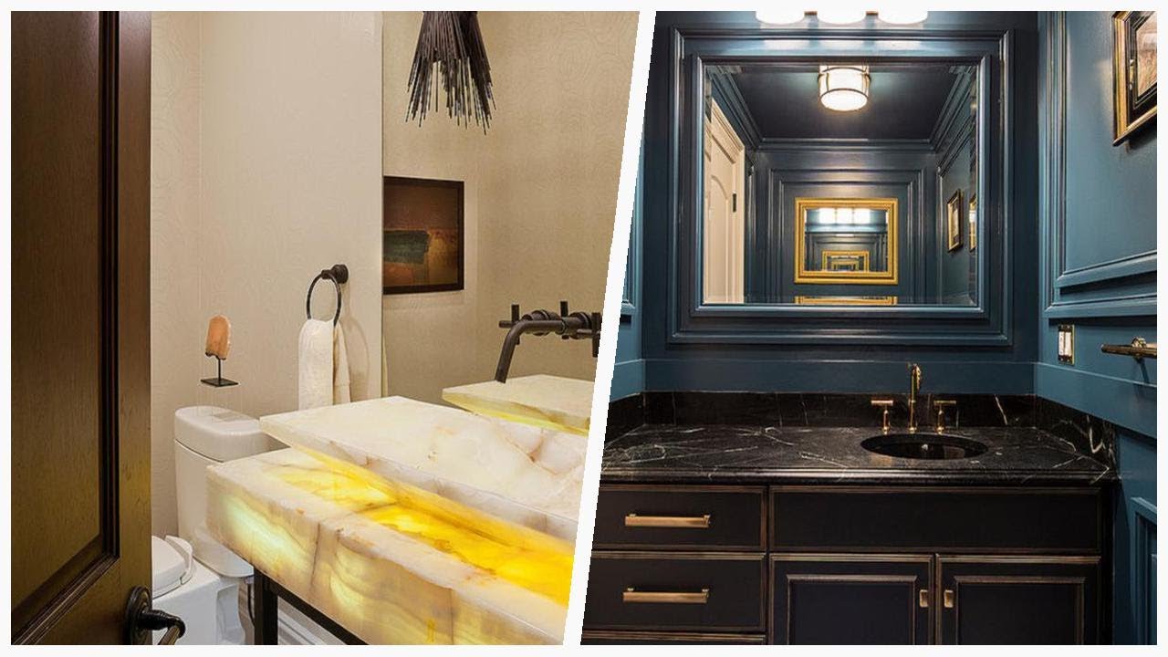 75 Powder Room With Onyx Countertops And Copper Countertops Design ...