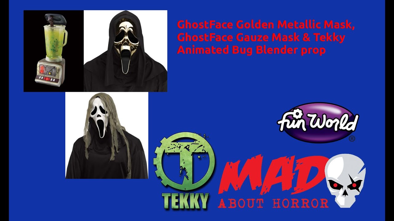 Ghostface golden metallic mask, ghostface crypt creature gauze mask and ...