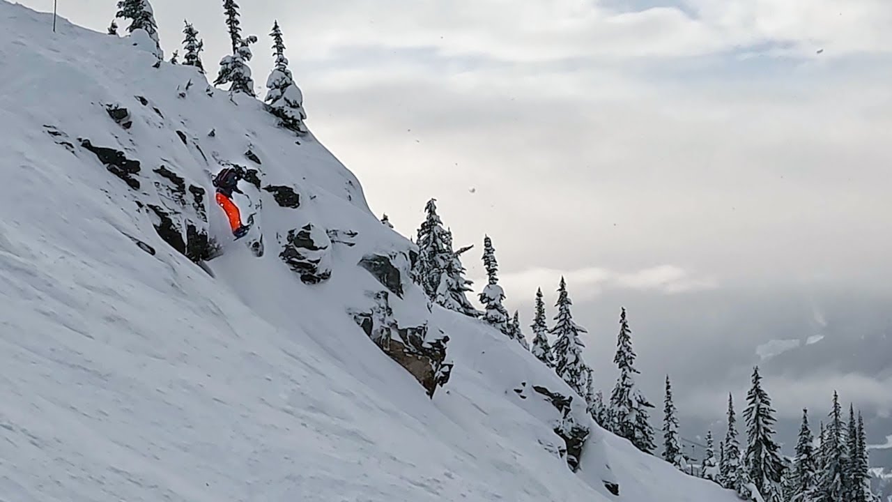 Falling off a cliff at Revelstoke Resort - YouTube
