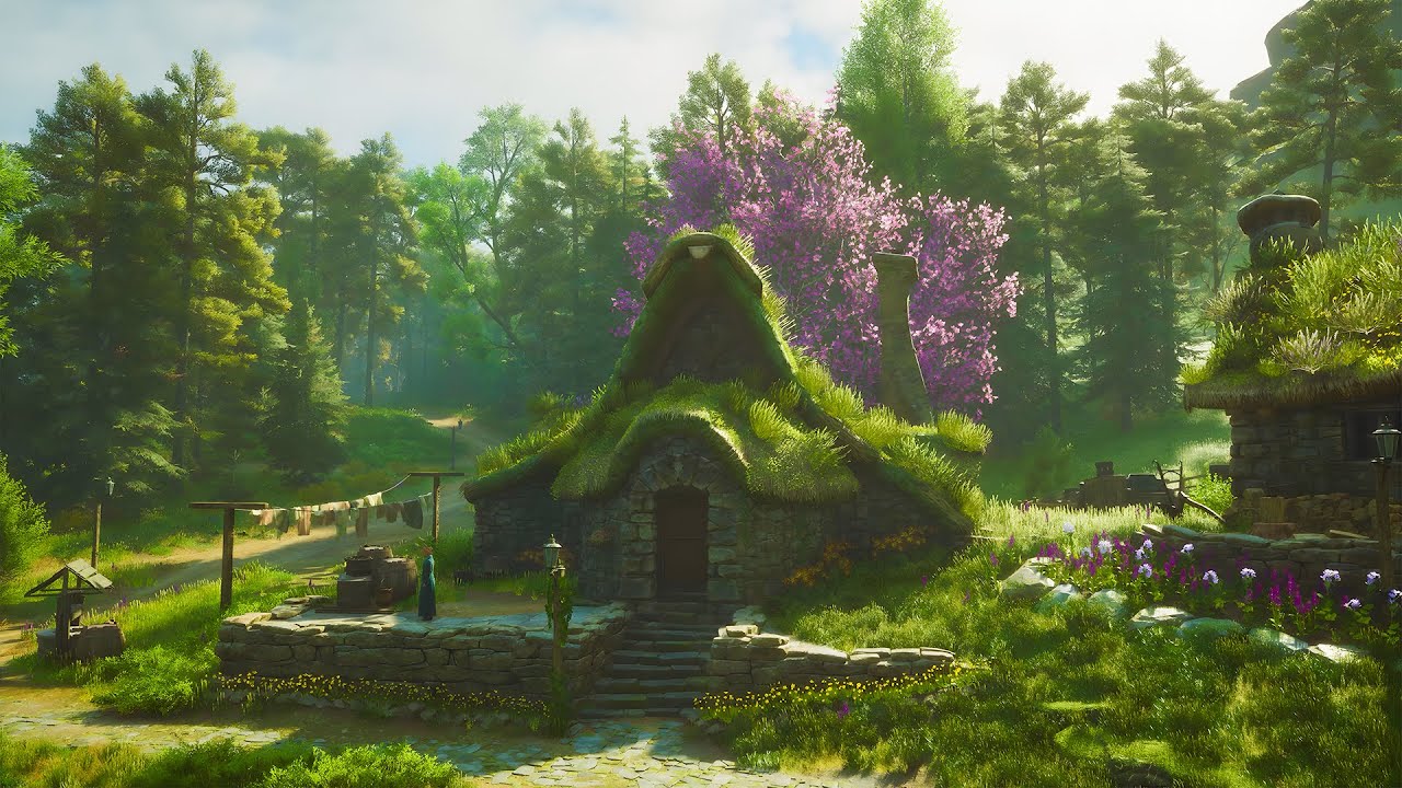 Hobbit Village Spring Ambience - Peaceful Morning with Relaxing Nature ...