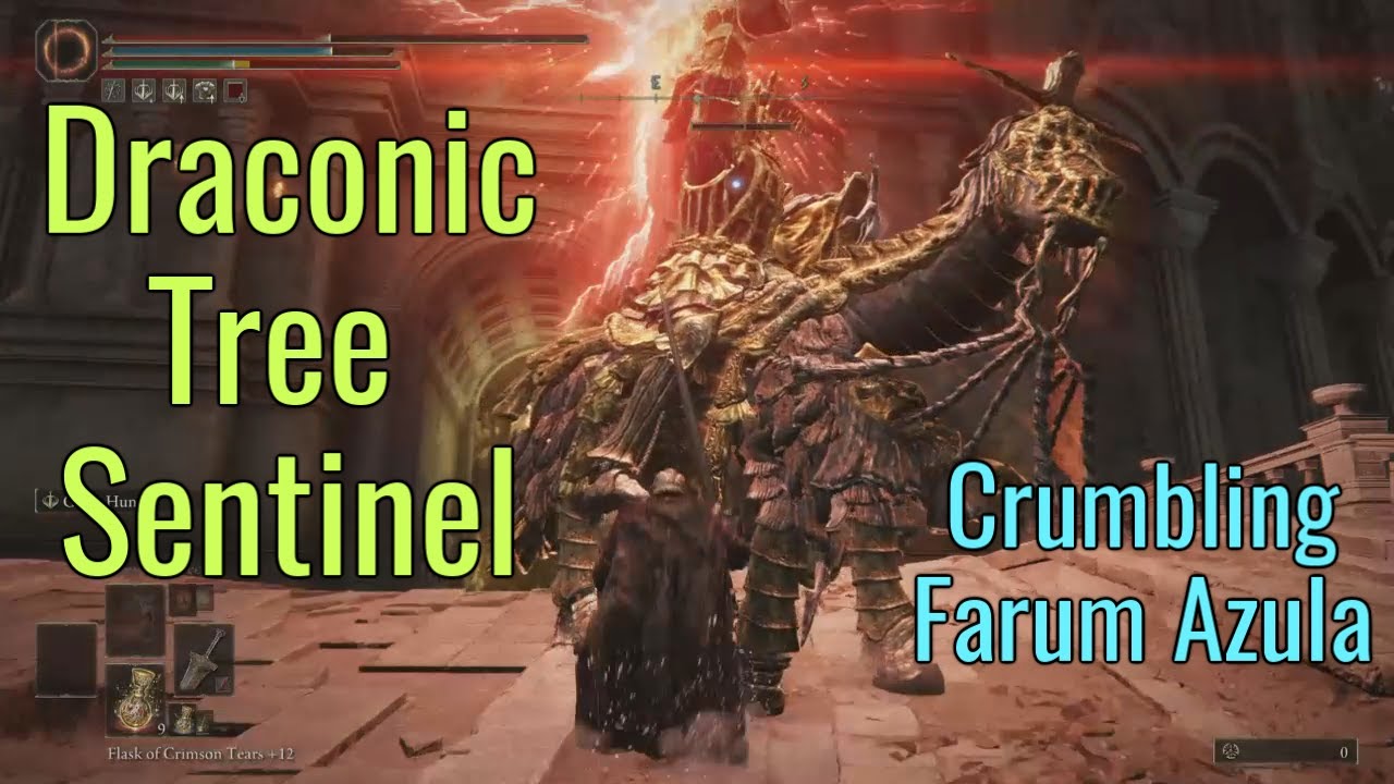 Draconic Tree Sentinel at Crumbling Farum Azula Strategy - Elden Ring ...