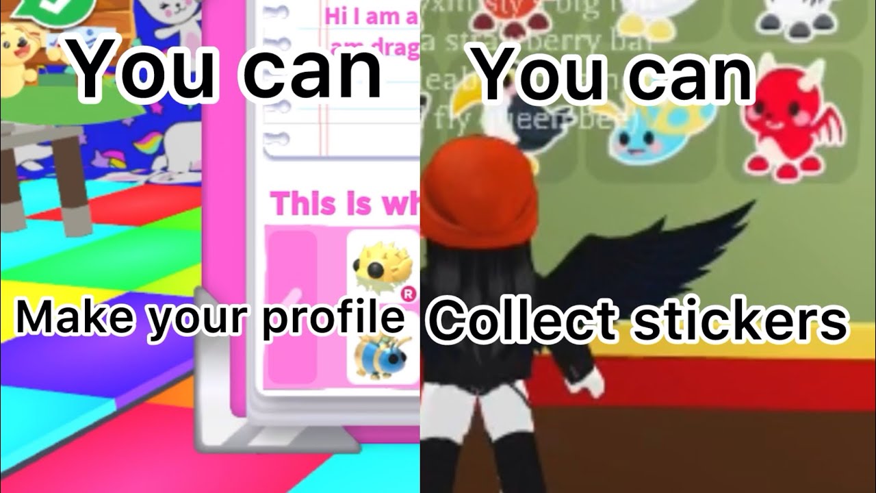 New adopt me update,make your own profile,you can collect stickers ...