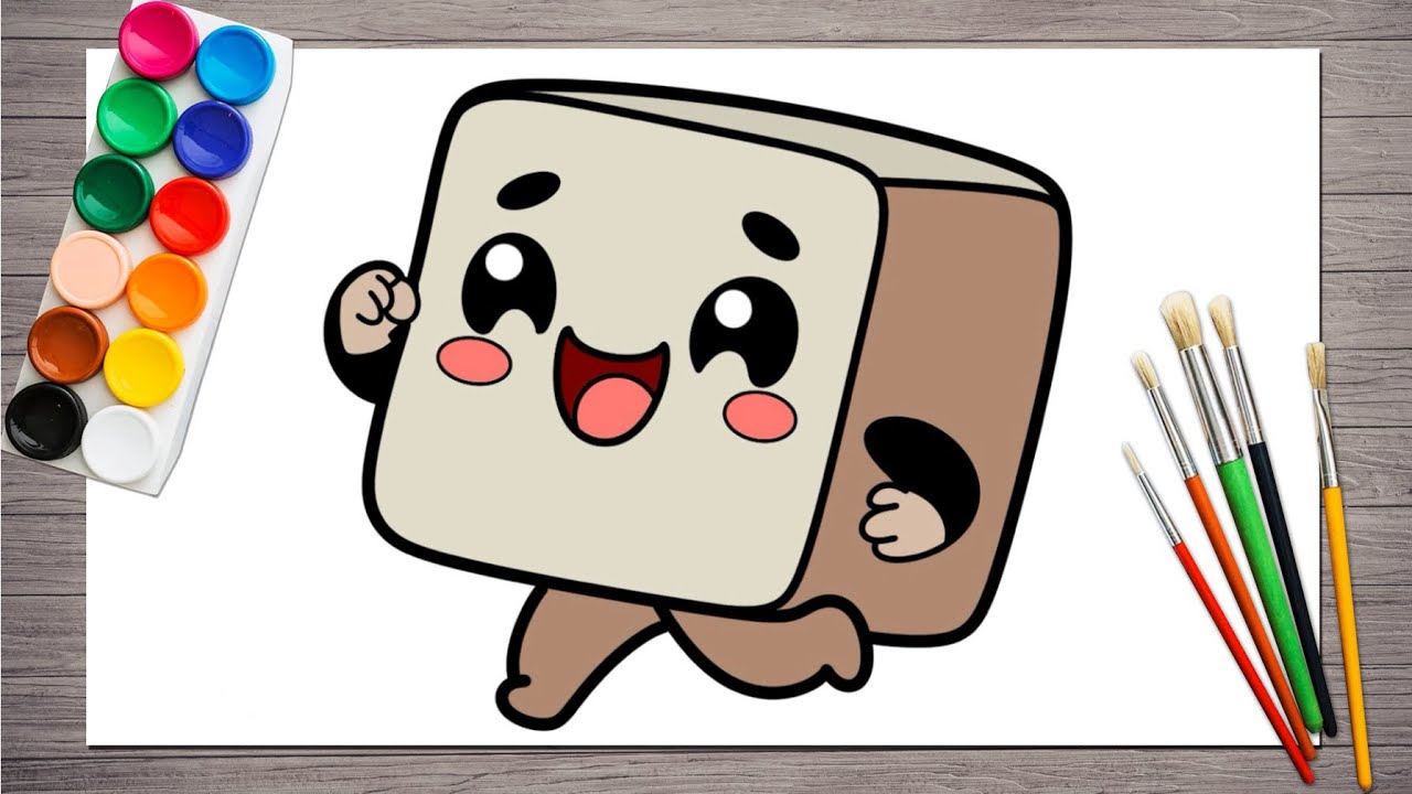 Tofu Drawing Easy | How to Draw a Cute Happy Tofu Easy | Happy Tofu ...