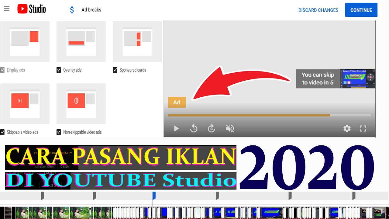 CARA PASANG IKLAN BANYAK DI VIDEO YOUTUBE TERBARU Youtube Studio - YouTube