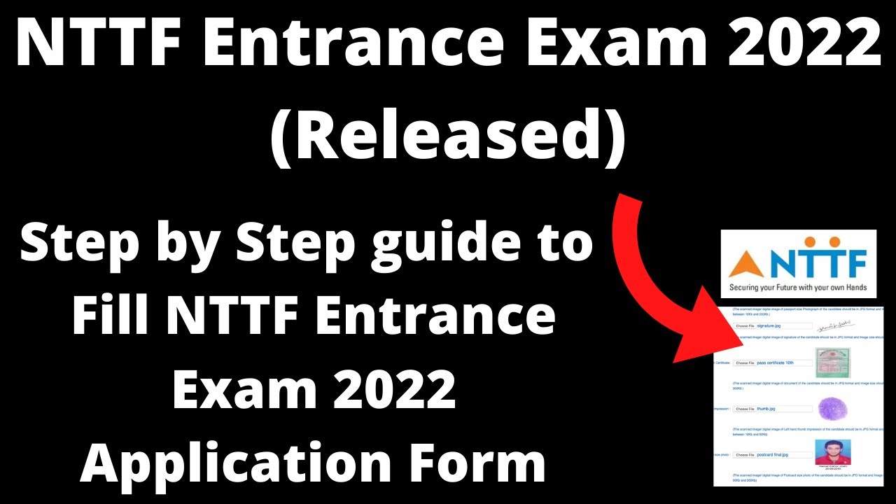 NTTF Entrance Exam 2022 (Released) - How to Fill NTTF Entrance Exam ...
