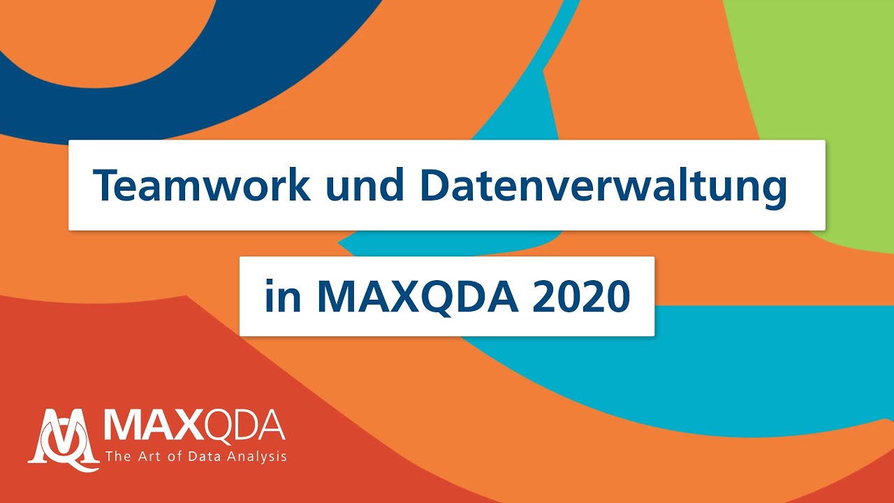 Teamwork und Datenverwaltung in MAXQDA 2020 - YouTube