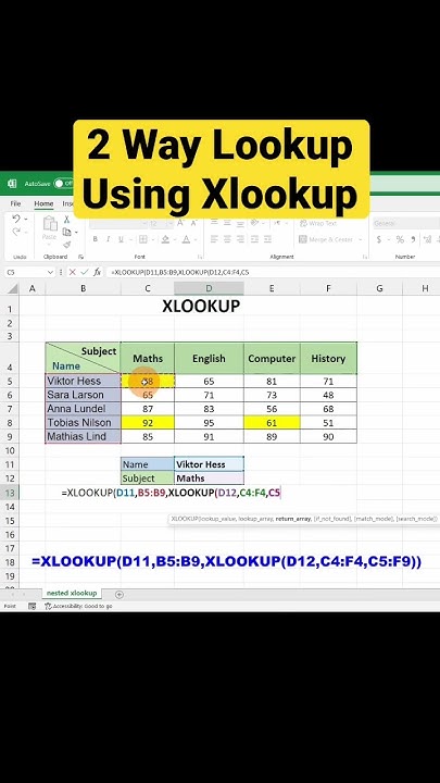 2 Way Lookup Using XLOOKUP in Excel #shorts - YouTube