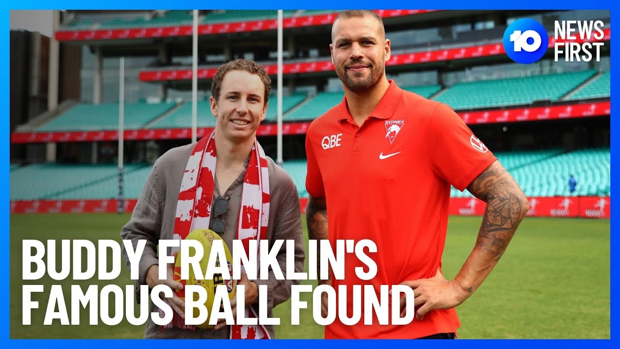 Buddy Franklin Has 1000 AFL Goal Ball Returned | 10 News First - YouTube