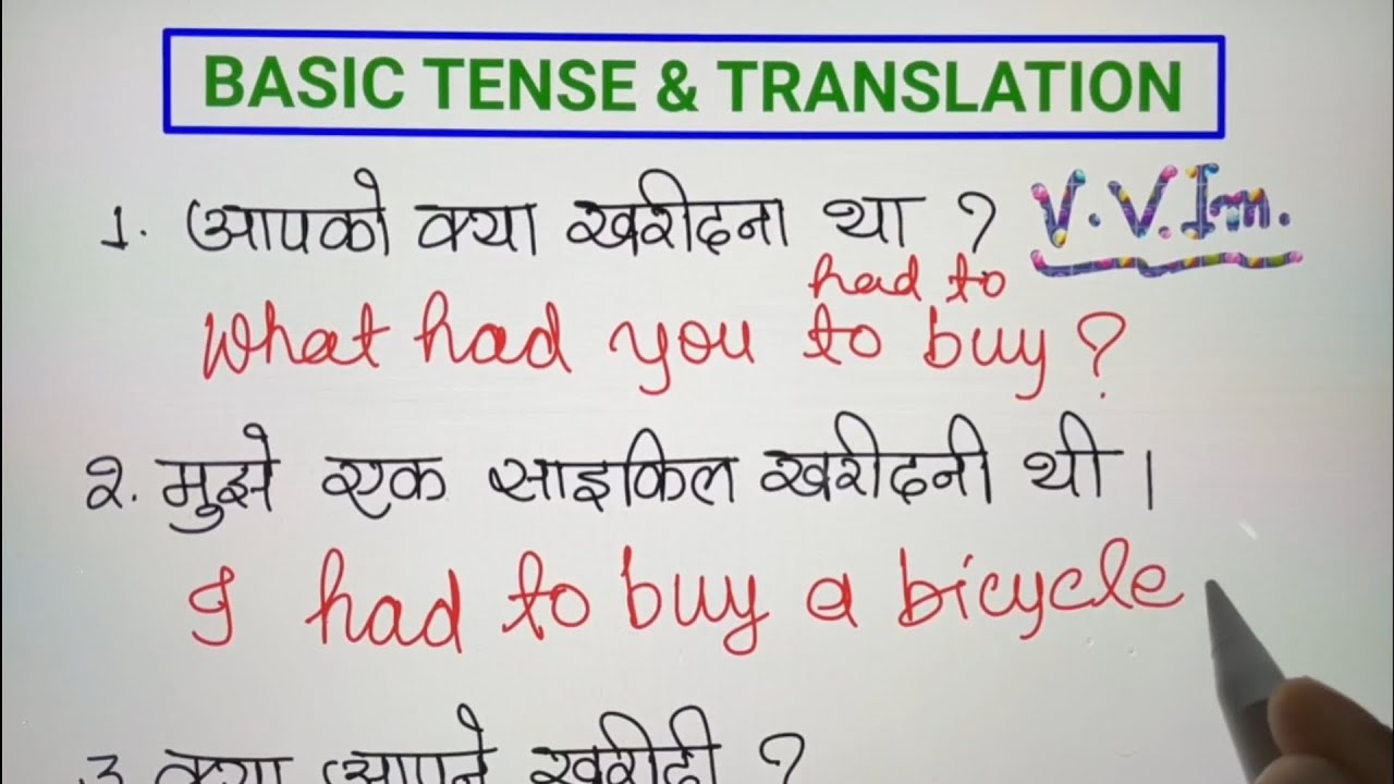 Basic English Translation/All Tense Mixed Sentences Practice/बिल्कुल ...