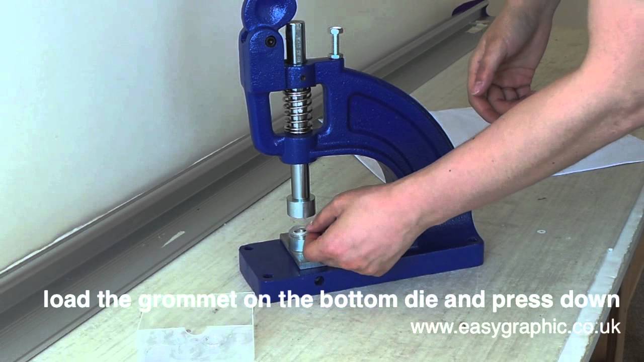 How to use eyelet machine for plastic banner eyelets - Easy Graphic ...