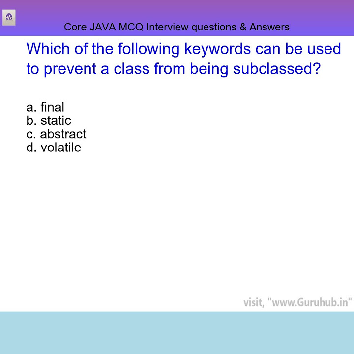 How to prevent a class from being subclassed in java #shorts - YouTube
