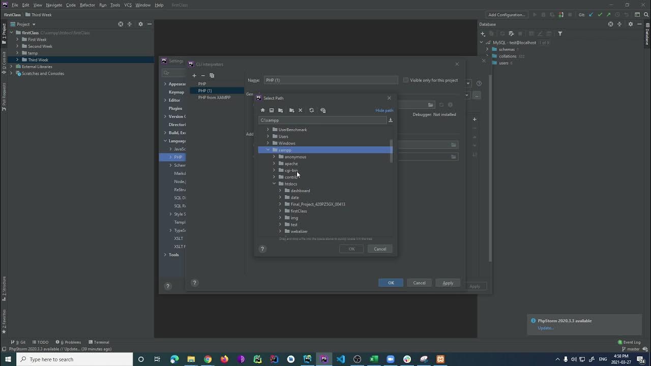PHPStorm Integrating with XAMPP - YouTube