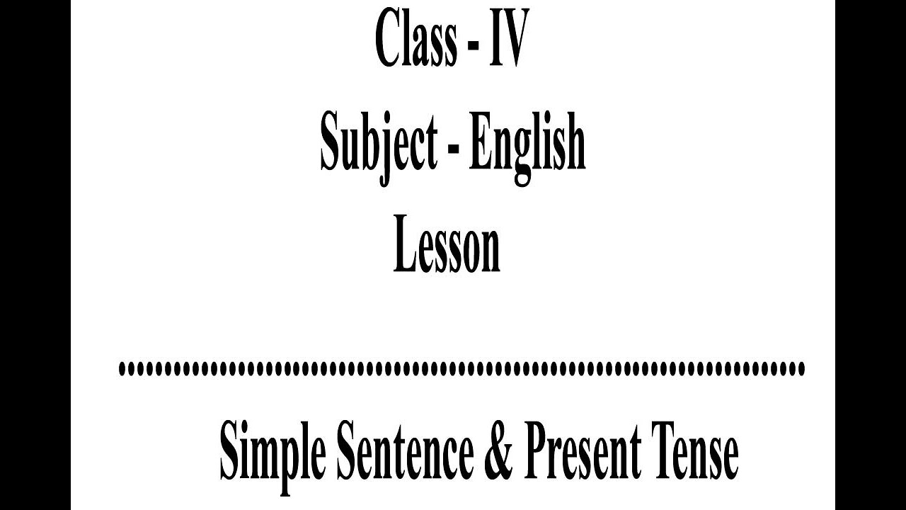 Simple Sentense And Present Tense For Class 4 Krvv Youtube 0249