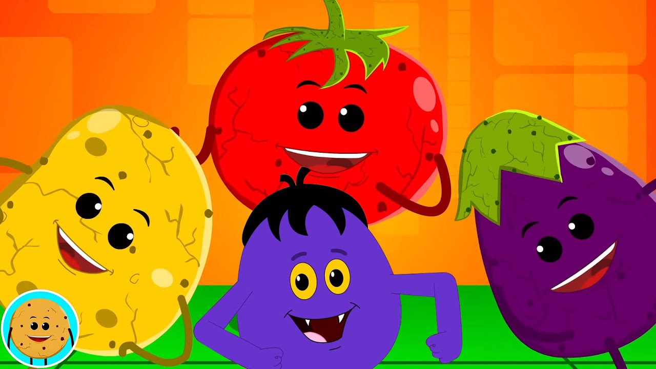 Five Little Vegetables, Counting Song and Kids Rhymes - YouTube
