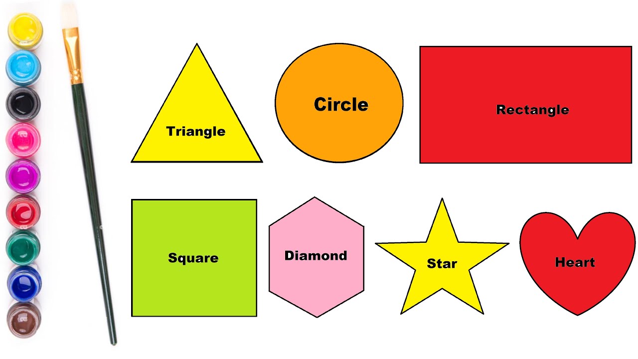 How to draw beautiful shapes🟡🟩🔺[]Easy coloring drawing for kids and ...