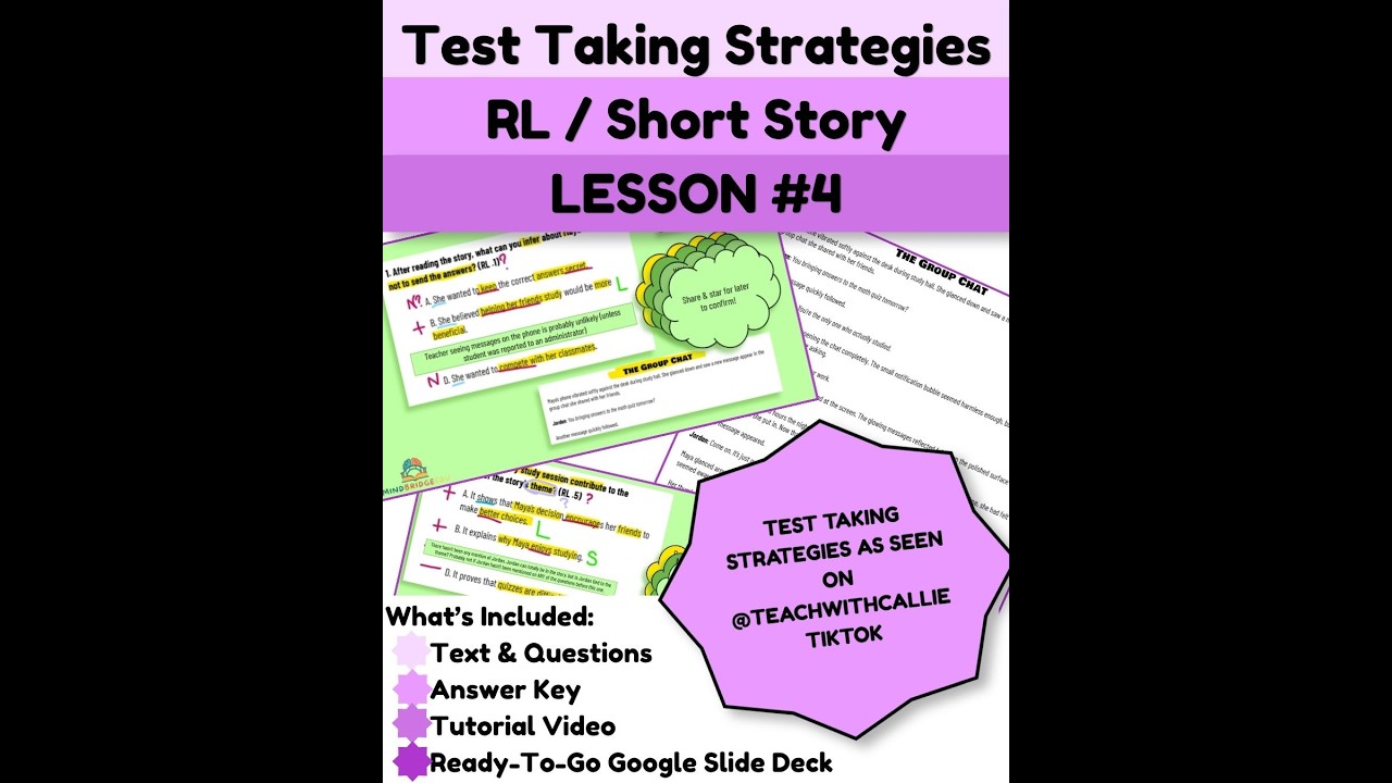 Lesson 4: Reading Test-Taking Strategies for Middle School (Step-by ...