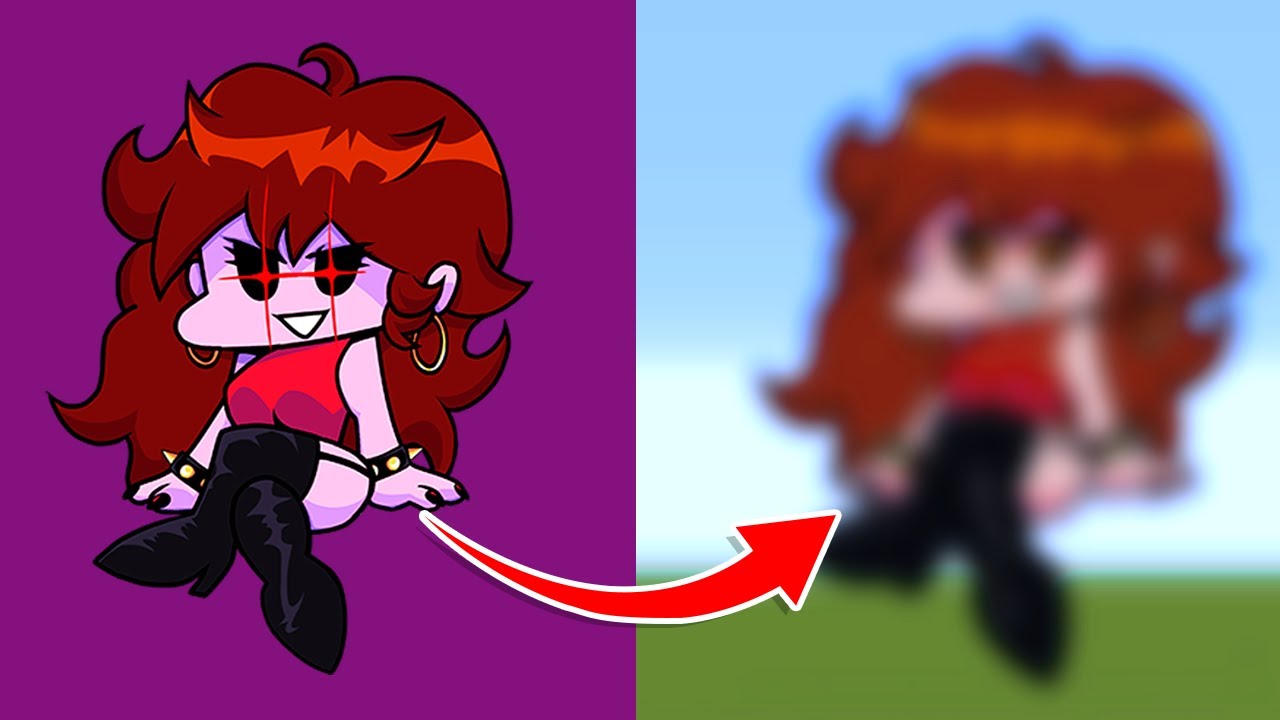 Girlfriend Demon Minecraft Pixel Art Timelapse (Friday Night Funkin ...