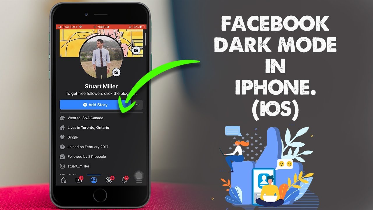 How to Enable Facebook Dark Mode in iOS - YouTube