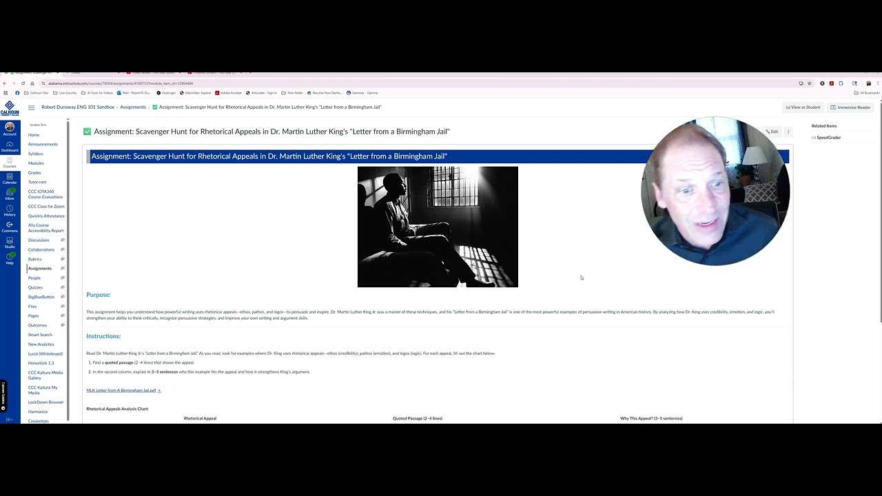 Professor Dunaway Martin Luther King Jr Ethos Pathos Logos Assignment ...