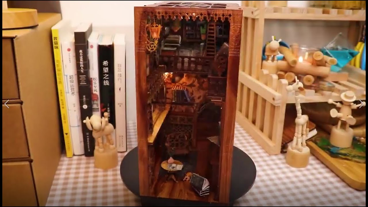 Eternal Bookstore DIY Book Nook 3D Wooden Puzzle - YouTube