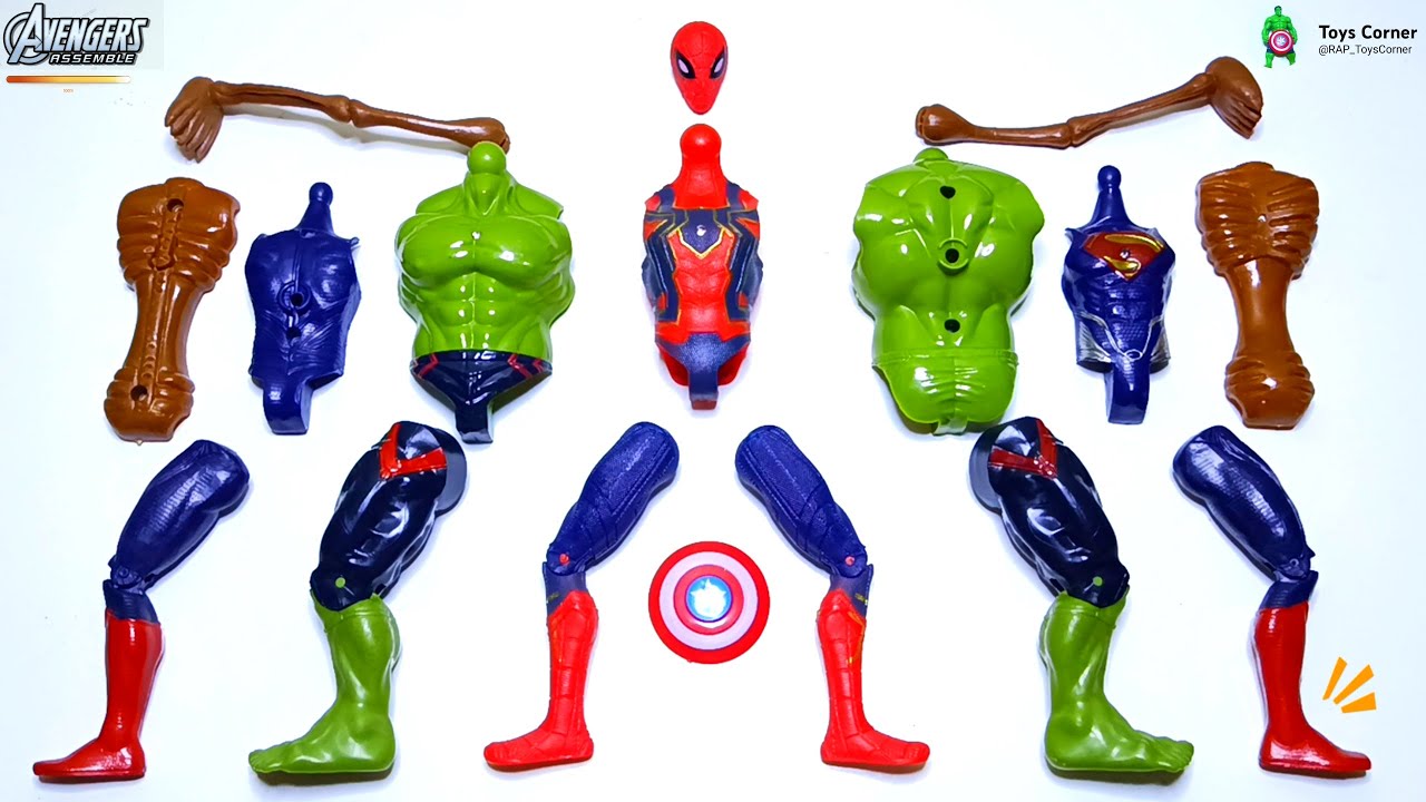 Marvel Action Figure assembly of Spider-man, Hulk, Siren Head eyeball ...